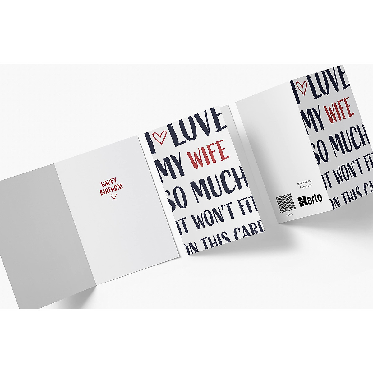 Karto Sweet and Funny Birthday Card For Wife, Large 5.5 x 8.5 Greeting Card, Birthday Card For Wife From Husband, Happy Birthday Wife Card This Much Wife