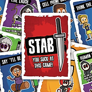 Rookie Mage Games Don't Get Stabbed!: The Party Game Where You Get to Kill Your Family and Friends (for Pretend). Exciting Adult Card Game for Horror Movie Fans!