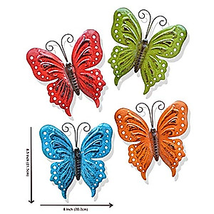 ShabbyDecor Butterfly Wall Decor for Yard Art Garden Decoration Set of 4