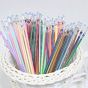 lotus.flower 60PCs Gel Pens Gel Refills Rollerball Pastel Neon Glitter Pen Drawing Colors(Random Color) (60pcs)