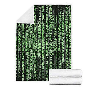 Matrix Code Programmers Blanket Warm Soft Fleece Throw Plush Sofa Couch Warm Bedding Home Decor Gift Idea (30x40)
