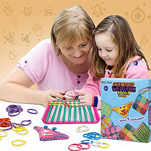 BUILPLAY Weaving Loom for Kids, Makes 7 Potholders, 288 Loops in 8 Colors, Craft Kits for Girls Age 6+