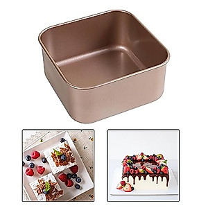 Fenteer Rectangular Baking Pan Rectangle Bread Pan Loaf Tin Roasting Smooth Surface Heavy Duty Rounded Corner Edge Portable Carbon Steel Cake Tray, 5 inch