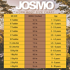 Josmo Hiking Outdoor Waterproof Lace-up Comfort (Little Big Kid) Construction Workboots, Wheat, 2 US Unisex
