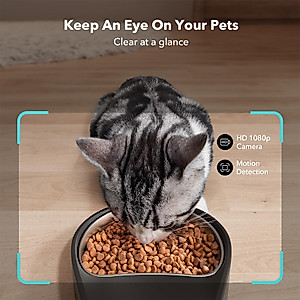 PETLIBRO Automatic Cat Feeder with Camera, 1080P HD Video with Night Vision, 5G WiFi Pet Feeder with 2-Way Audio, Low Food & Blockage Sensor, Motion & Sound Alerts for Cat & Dog Single Tray