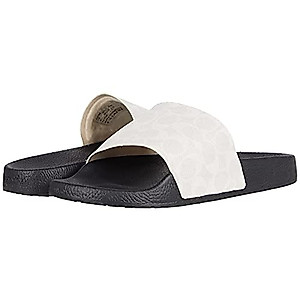 COACH Signature Coated Canvas Pool Slide White 9 D (M)