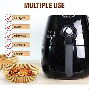 Air Fryer Disposable Paper Line, 50PCS Round 6.5In Non-Stick Air Fryer Parchment Liner, Parchment Paper Sheet for Air Fryer, Oil/Water-proof Baking Roasting Filter Sheet for Airfryer Basket