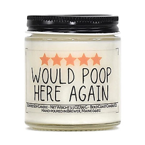 Would Poop Here Again Soy Candle (Vanilla Cupcake, 3.5 oz)