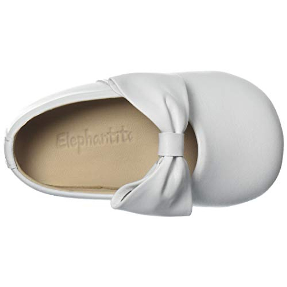 Elephantito Baby Girls European Crib Shoe, White, 4 Infant