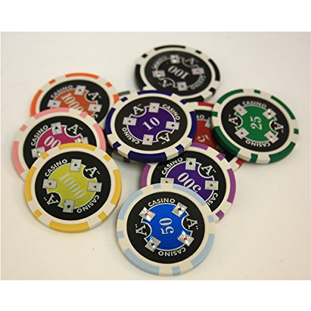 MRC Poker 1000pcs Ace Casino Laser Poker Chips Set with Acrylic Case Custom Build