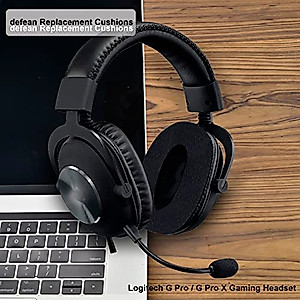 defean Replacement G Pro X Ear Pads Earpads Cover Ear Cushion Compatible with Logitech G Pro/G Pro X Gaming Headphones (Velour)