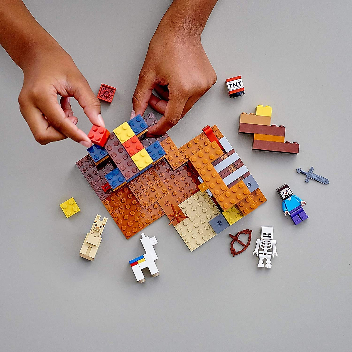 LEGO Minecraft The Trading Post 21167 Collectible Action-Figure Playset with Minecraft’s Steve and Skeleton Toys, New 2021 (201 Pieces)