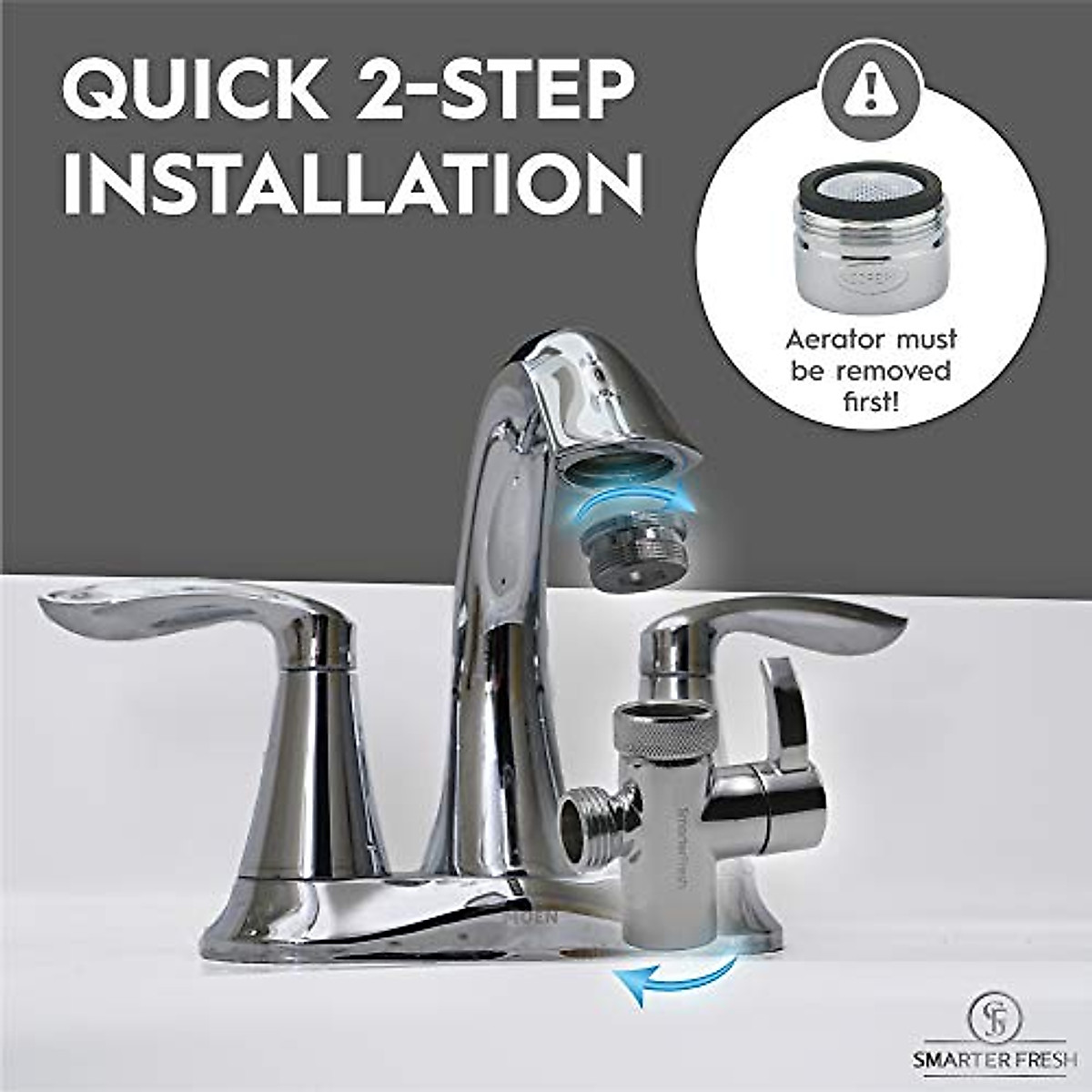 SmarterFresh Faucet Diverter Valve With Aerator and Male Threaded Adapter, Faucet Adapter for Hose Attachment, Faucet Connector for Water Diversion