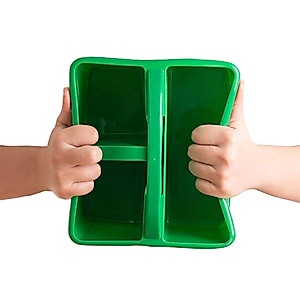 Portable Multiuse Arts Caddies 3 Compartments Storage with Carrying Handle Divided Basket Bin Box