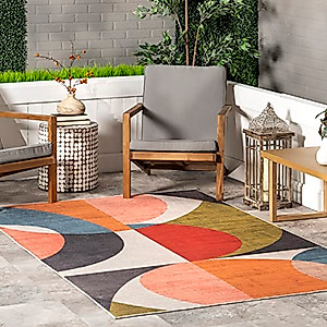 nuLOOM Lizzy Modern Machine Washable Indoor/Outdoor Area Rug, 8' x 10', Multicolor