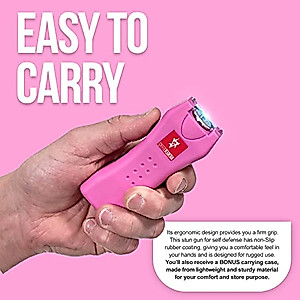 Avenger Defense Portable Stun Gun Mini for Women - Rechargeable Self Defense Flashlight Device (Orchid Pink, Plastic)