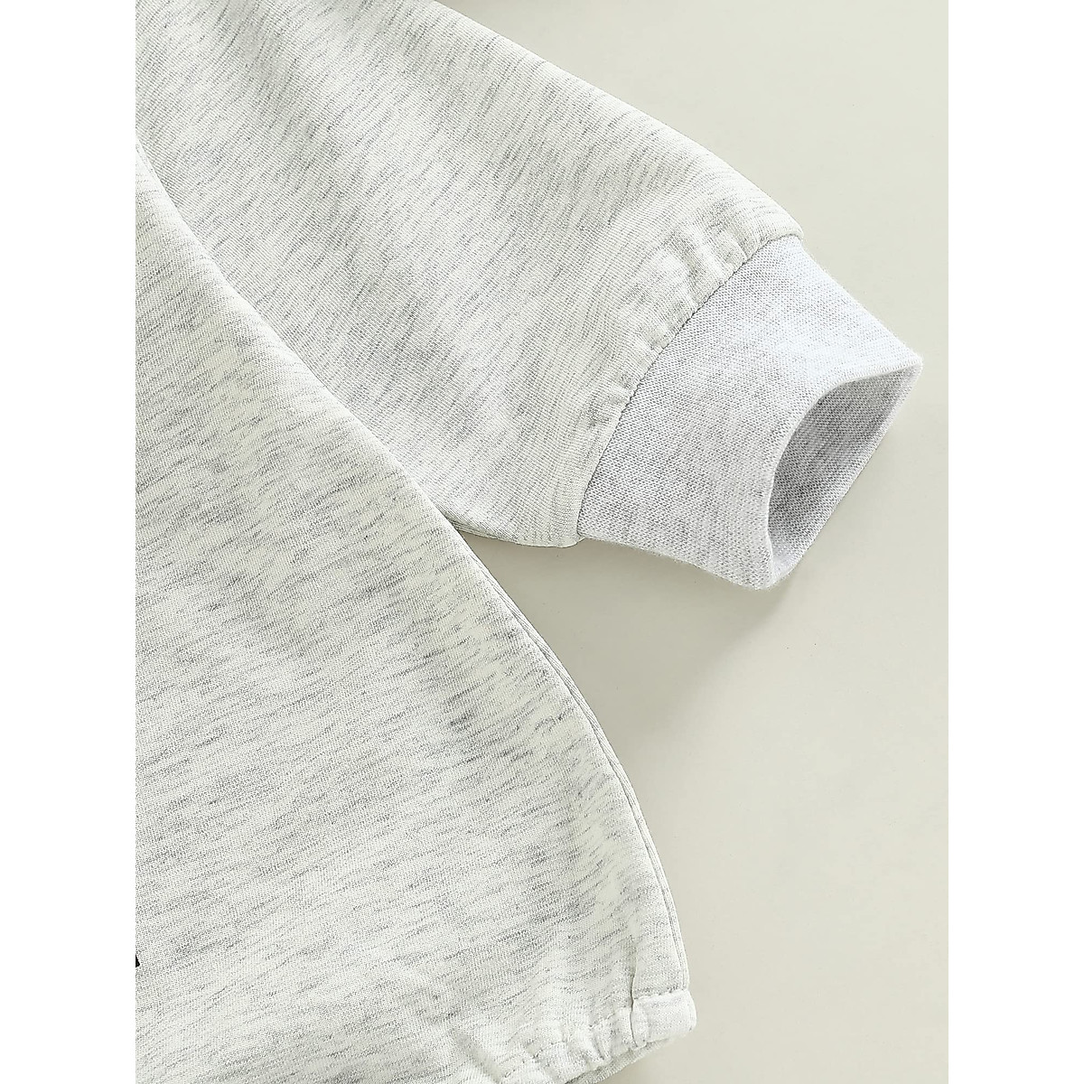 BULINGNA Newborn Infant Baby Boy Girl Sweatshirt Romper Funny Letters Print Long Sleeve One-Piece Bodysuit Fall Clothes (Light Gray, 12-18 Months)