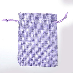 Tvoip 30Pack Burlap Bags with Drawstring Gift Bags Jewelry Pouch for Wedding Party and DIY Craft (Light Purple, 4 x 5.5 Inch)