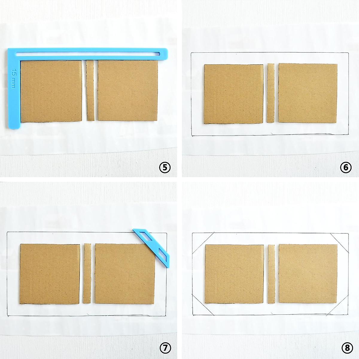 UPTTHOW 6Pcs Bookbinding Easy Scrapbooking Tools for Starter, Complete Great Stencils and Cutter Guide Kit Can Be Made Into Notebook Calender Junk Journal Handbook