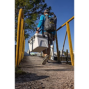 Plano Frost 21-Quart Hard Cooler, Includes Dry Basket, Small, White and Black, Durable, Insulated Ice Chest for Camping, Fishing, and Tailgating