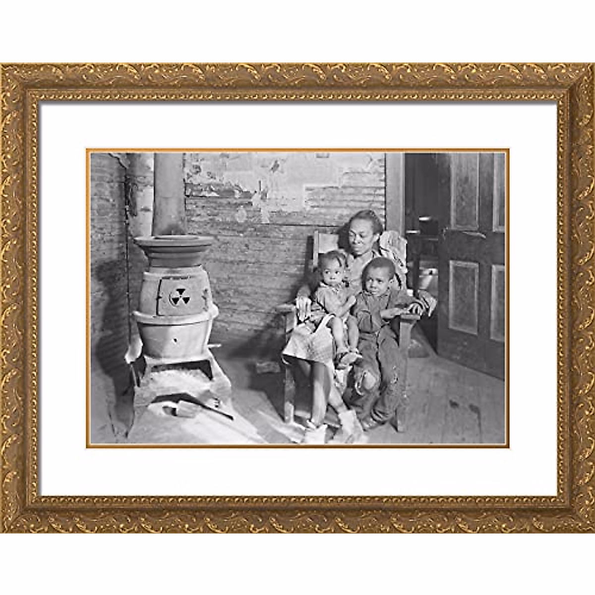 ArtDirect Hine, Lewis Wickes 24x19 Gold Ornate Framed Art Print with Double Matting Titled: Scotts Run West Virginia Johnson Family Father Unemployed