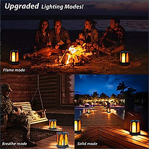 Solar Lights, Outdoor Garden Hanging Lantern, Outdoor Flickering Flame, Solar Lantern Outdoor Hanging Lanterns Decorative, Outdoor Lighting Solar Powered Waterproof LED Flame Lights for Patio Garden