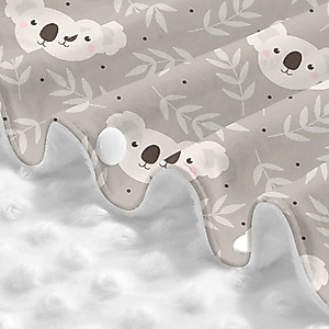 Rutiea Seamless Pattern with Cute Koala Car Seat Cover for Babies, Peekaboo Opening Minky Carseat Canopy Stroller Cover for Newborn, Mom Nursing Breastfeeding Covers, Blanket for Infant Toddler