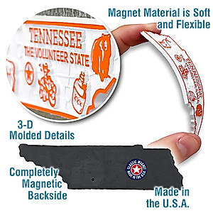 Tennessee Small State Magnet by Classic Magnets, 3.5" x 1", Collectible Souvenirs Made in The USA