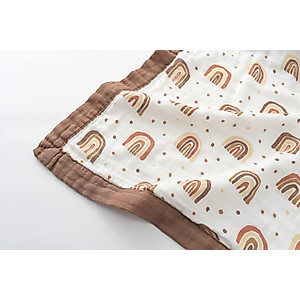 CHUNGEL 2-Layer Muslin Swaddle Blanket Cotton Muslin Quilt – 47 x 47” Boy, Girl or Gender Neutral Holiday Receiving Blanket for Baby Shower