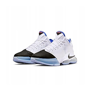 Nike Mens Lebron XIX Low, White/Medium Blue/Siren Red/Black (us_Footwear_Size_System, Adult, Men, Numeric, Medium, Numeric_9)
