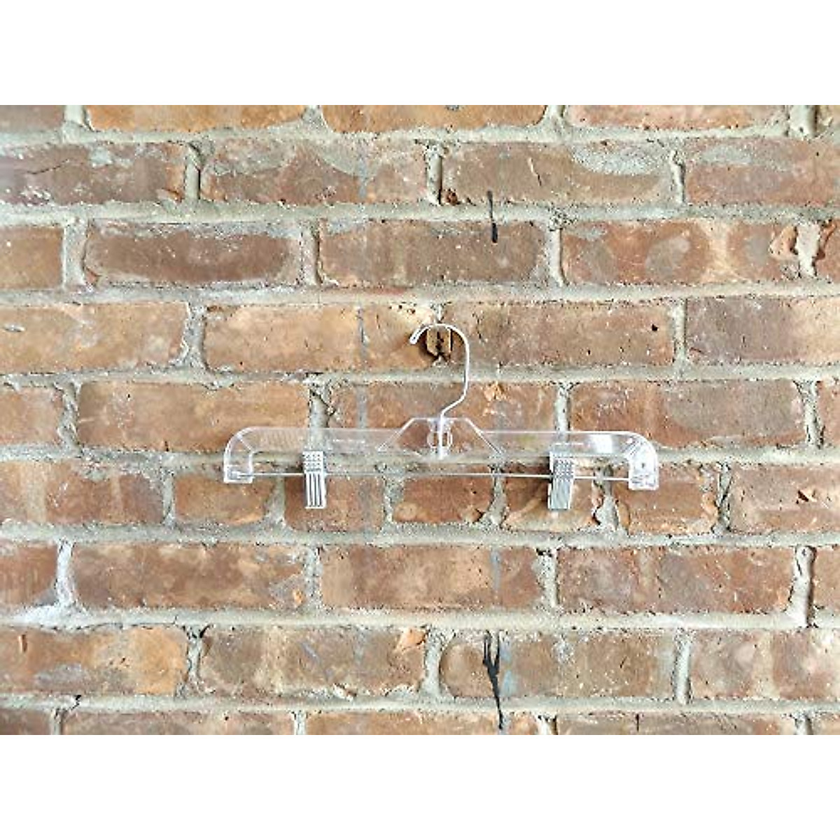 NAHANCO 600RCLH Plastic Skirt/Pant Hanger with Long Metal Swivel Hook and Pinch Clips, Heavy Weight, 14", Clear (Pack of 100)