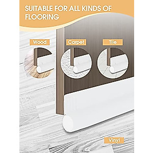 Door Draft Stopper, 36inch Door Sweep Noise Blocker (White)