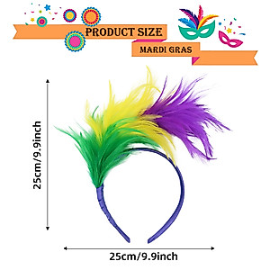 Mardi Gras Women's Headpiece Headbands - 20s 50s Feather Hat Tea Party Cocktail Head Wear Hair Accessories for Women Girls