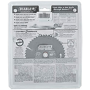 Freud Diablo DO748F Diablo Steel Demon 7 1/4 Inch 48-Tooth Titanium Carbide TCG Ferrous Metal Cutting Circular Saw Blade w/ Perma Shield Non-Stick Coating and Laser Cut Stabilizing Vents