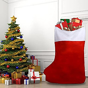 KIMOBER Oversized Giant Felt Christmas Stocking, Jumbo Hanging Christmas Stockings for Family Party Decorations - 45"