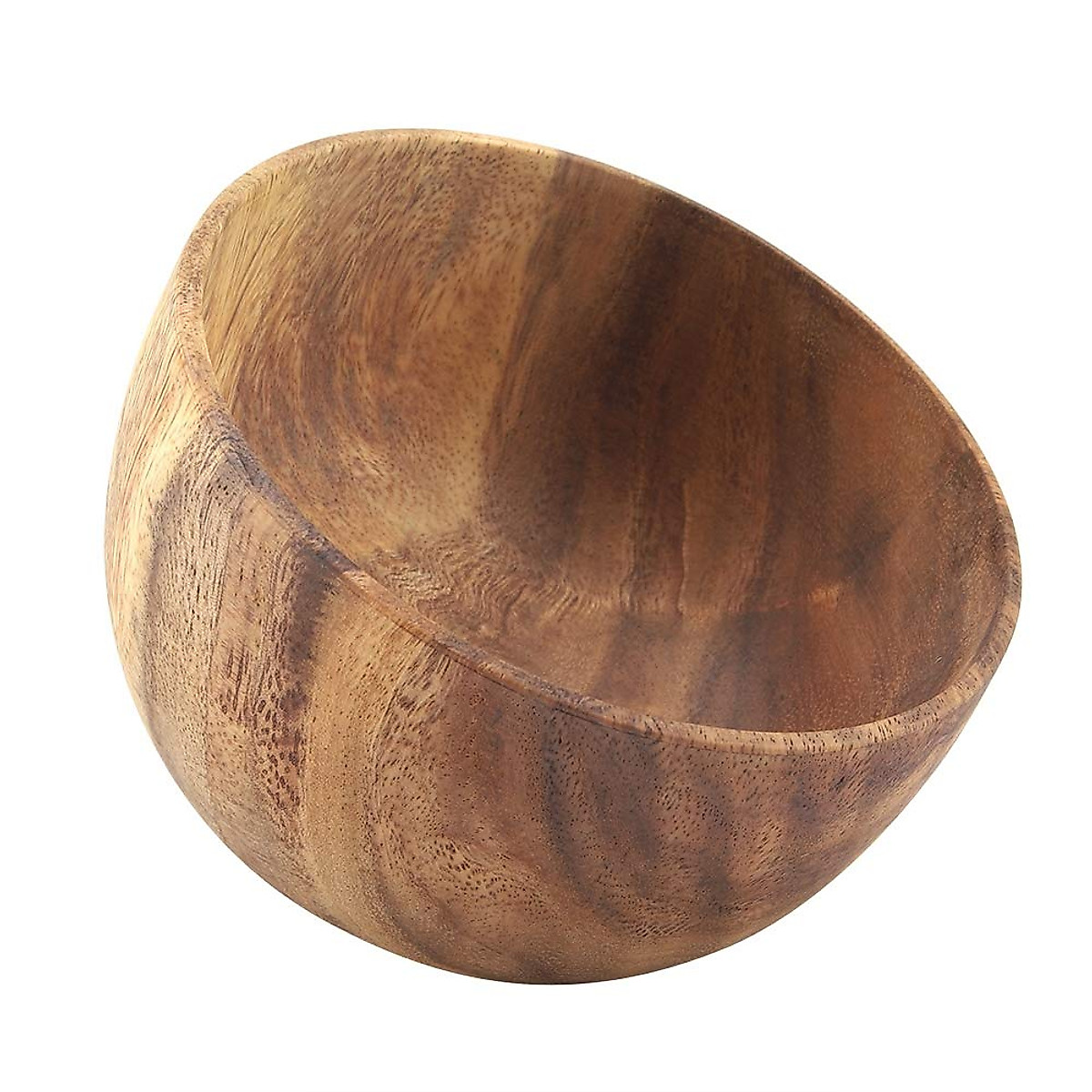 Bowl,Solid Acacia Wooden Bowl Wooden Hand-Carved Round Bowl Kitchen Tools For Salad Soup Rice Cereal Fruit Dips Sauce Nuts Appetizers Desserts(13 * 7cm)