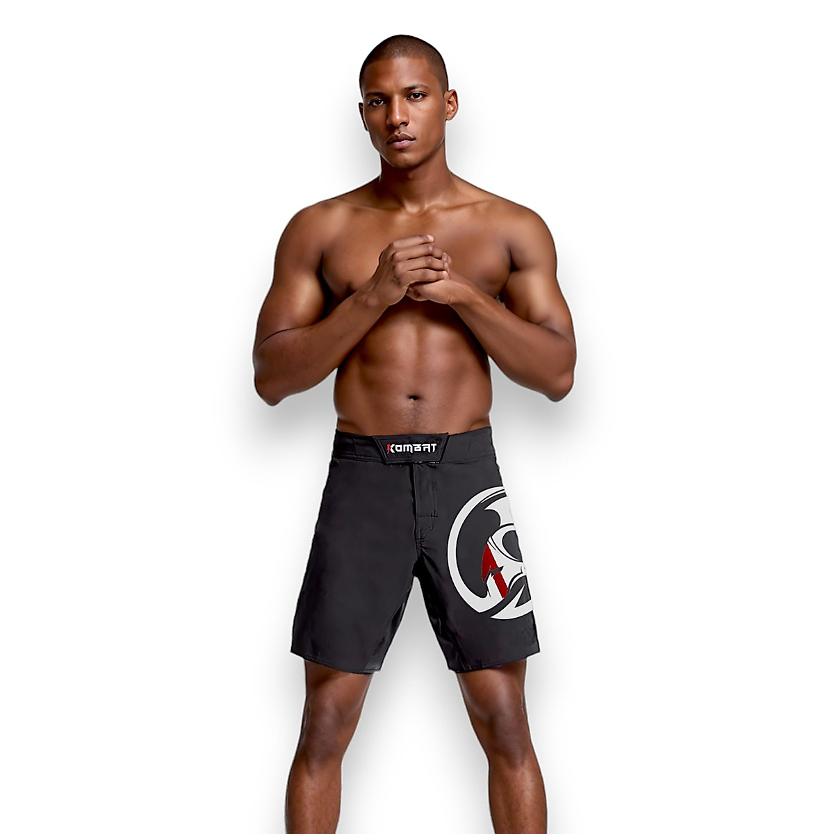 KOMBAT USA Men's MMA Shorts – Baseline Grappling & Fight Shorts | Athletic Shorts | Muay Thai BJJ Training Jiu Jitsu No Gi (as1, Alpha, x_l, Regular, Regular, Black)