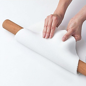 Rolling Pin 15-3/4 Inch by 1-3/8 Inch VANZAVANZU Eco-friendly Natural Beech Wood Dough Roller Classic Wooden Rolling Pins for Baking Pasta Fondant Cookies Pizza Ravioli Dumpling Pie Pastry