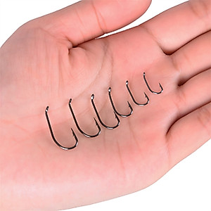 Universal Fly Fishing Hooks 50pcs Fly Fishing Dry Fly Hook Standard Wire Nymph Fish Hook Black Finish Trout Fly Tying Material Carp Sharp Accessories Freshwater Saltwater Fishing Hooks ( Color : 6 , S