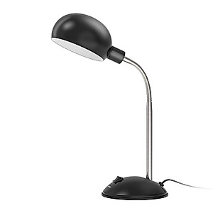 LEPOWER Metal Desk Lamp, Flexible Goose Neck Table Lamp, Eye-Caring Study Desk Lamp with E12 Lamp Base, Adjustable Desk Lamp for Living Room, Bedroom, Study Room and Home Office (Black)