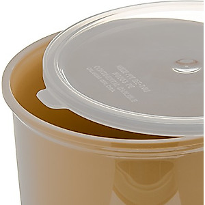 Carlisle FoodService Products Round Storage Container with Lid, 2.7 Quart Crock, Beige
