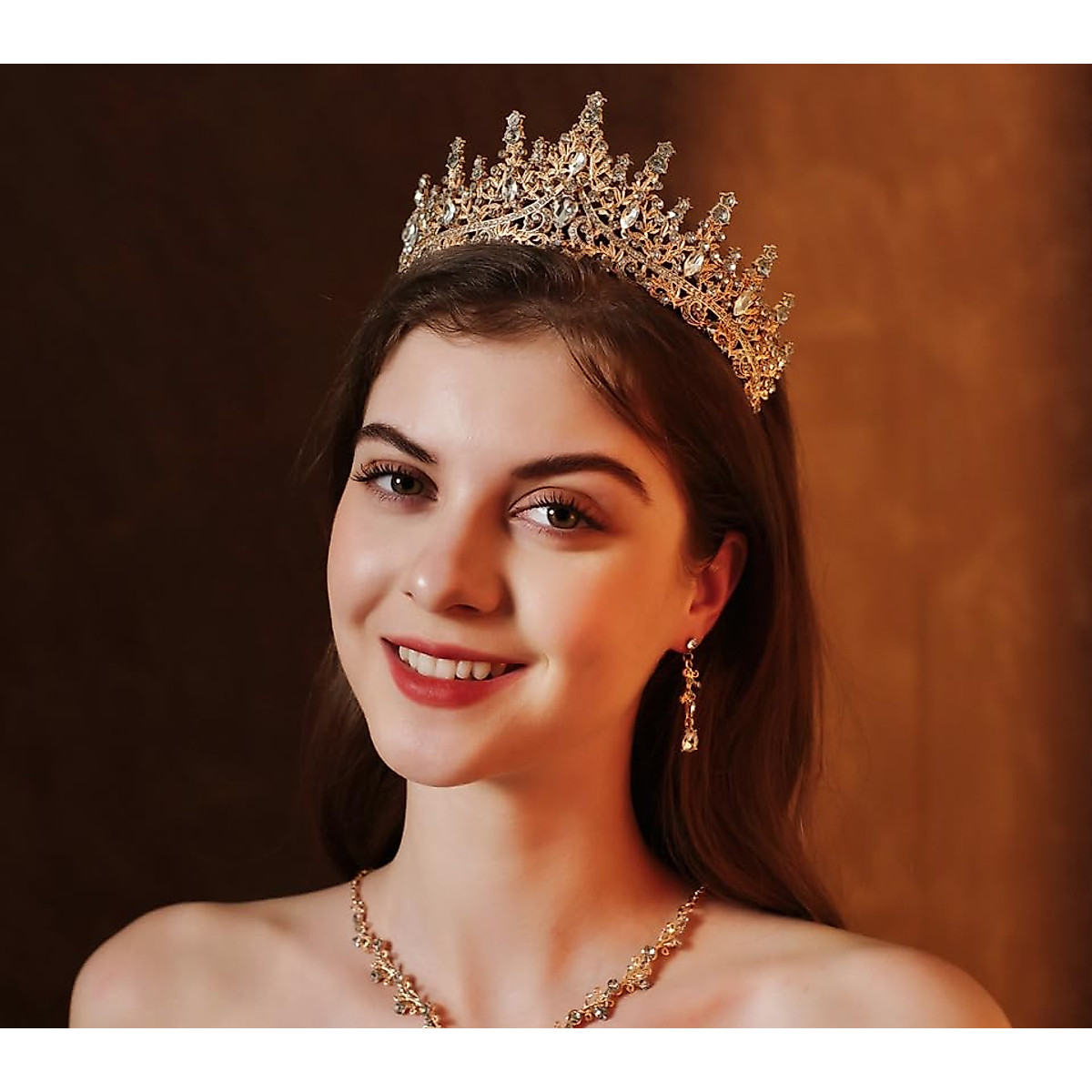 Kamirola Vintage Tiaras and Crowns for Women, Bridal Crown Princess Tiaras Headband, Costume Party Accessories for Brithday Halloween … (Gold&White)