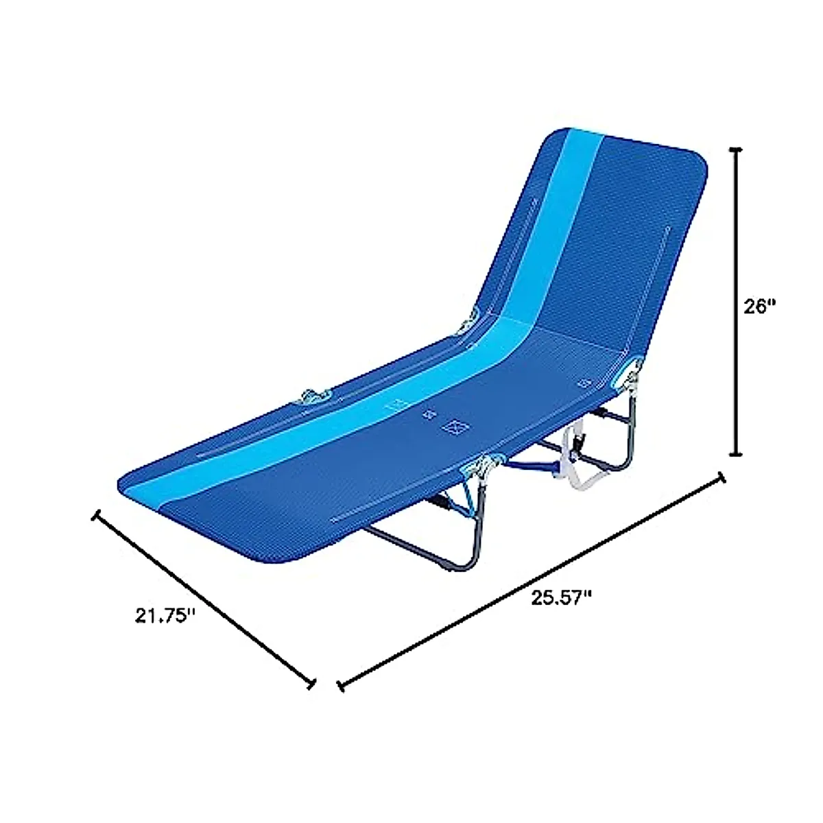 RIO beach Portable Folding Backpack Beach Lounge Chair with Backpack Straps and Storage Pouch, Blue Stripe, ·72“ x 22“ x 10"