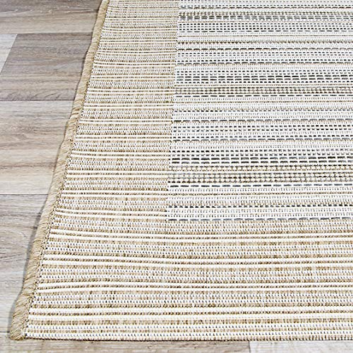 Couristan Monaco Indoor/Outdoor Area Rug for Patios, Decks, Kitchens, and Laundry Rooms, All-Weather, Pet-Friendly and Easy to Clean, Bowline Pattern in Cocoa Natural-Ivory, 5'10" x 9'2"