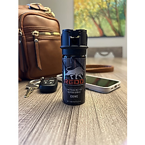 NW Self Defense Products Redd, Tactical OC/CS Pepper Spray - Flip Top Cone (2 oz)