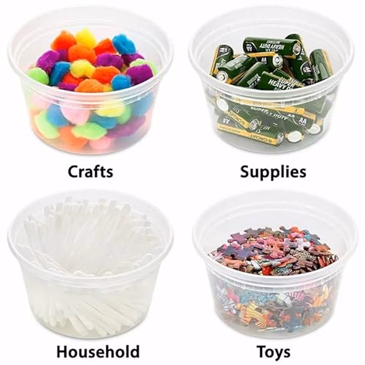 STARANDBEE [20Pack] 12oz, Food Storage Containers with Lids, Plastic Deli Containers, Meal Prep Containers, Microwave and Freezer Safe, Stackable, Leakproof, BPA Free, Clear