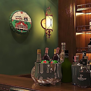 Vintage Lid Shape Wall Clock, 12-Inch Iron Wall Clock, Suitable for Office, Bar, Bedroom, Living Room (Blue)