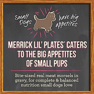 Merrick Lil’ Plates Premium Grain Free Natural, Soft Wet Dog Food For Small Dogs, Tiny Thanksgiving Day Dinner - (Pack of 12) 3.5 oz. Tubs
