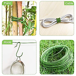 Plant Ties 65.6 Feet, All-Purpose Garden Wire Ties, Plant Wire, Soft Twist, Green Coated Twist Plant Ties, Green Plant Ties, Plant Twist Ties for Plant Support, Home & Office