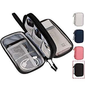 CAOODKDK Electronics Accessories Organizer Pouch Bag, Travel Universal Organizer for Cable, Charger, Phone, SD Card, Business Travel Gadget Bag